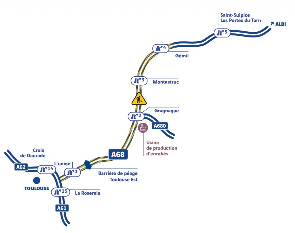A68 - Rénovation des chaussées entre Toulouse et Gémil - Autoroutes ...