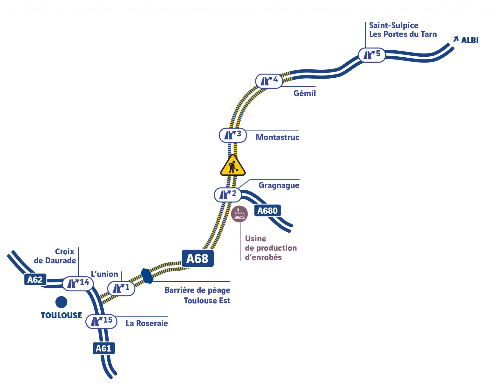 A68 - Rénovation des chaussées entre Toulouse et Gémil - Autoroutes ...