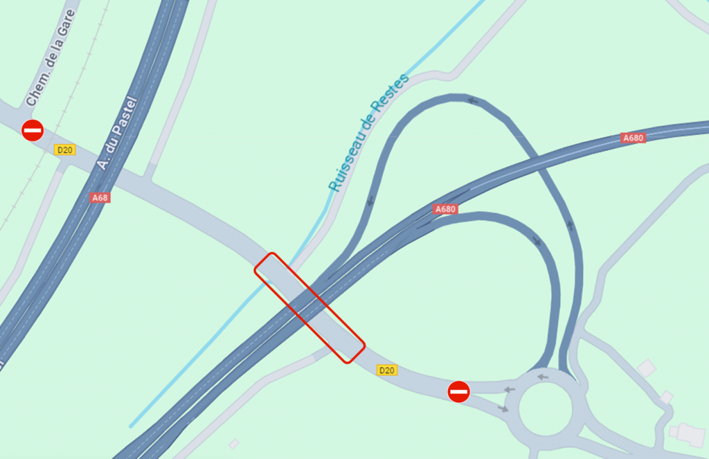A680 : fermetures nocturnes de la RD20 à Gragnague du 19 au 23 février ...